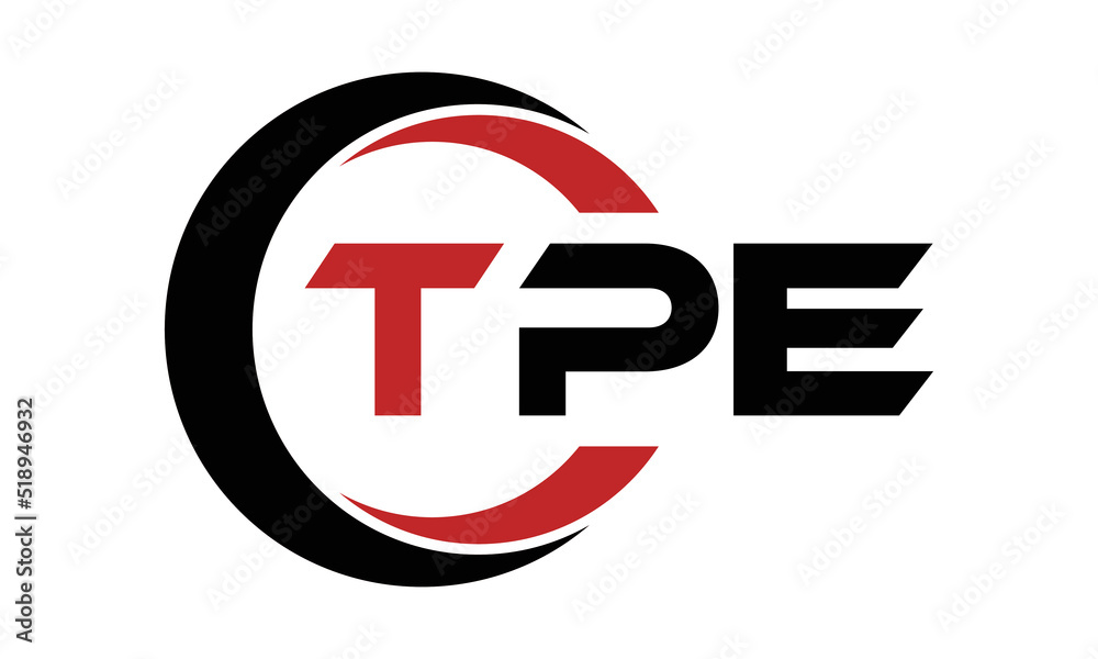 Vecteur Stock TPE three letter swoosh logo design vector template ...