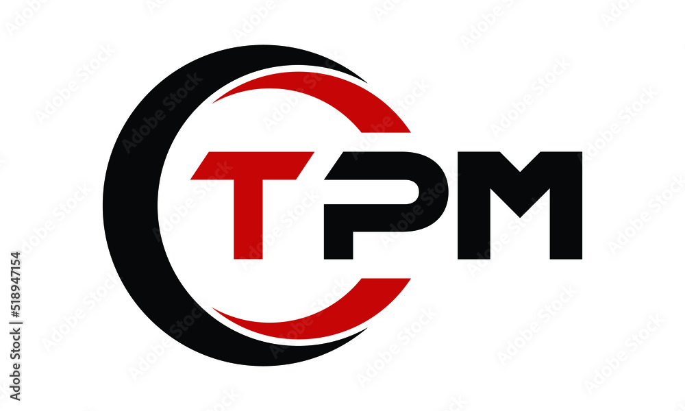 TPM three letter swoosh logo design vector template | monogram logo | abstract logo | wordmark ...