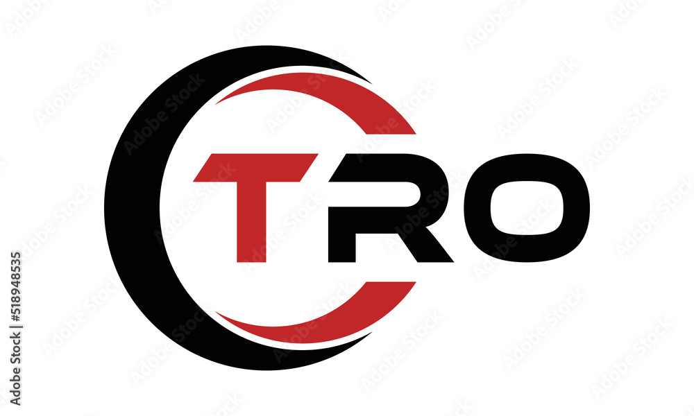 TRO three letter swoosh logo design vector template | monogram logo ...