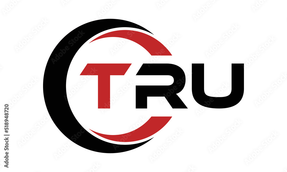 TRU three letter swoosh logo design vector template | monogram logo ...