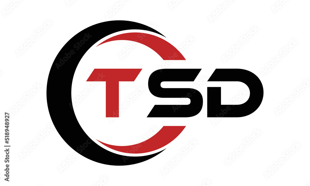 TSD three letter swoosh logo design vector template | monogram logo ...