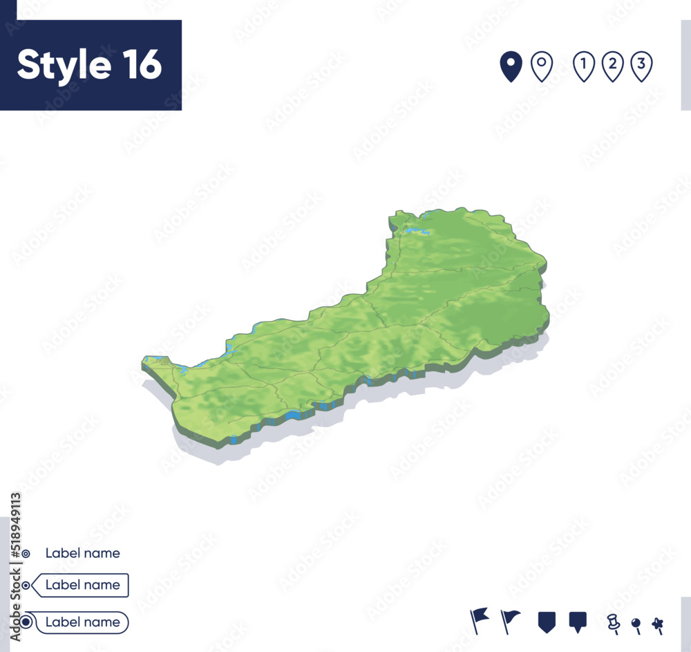 Misiones, Argentina - map with shaded relief, land cover, rivers ...