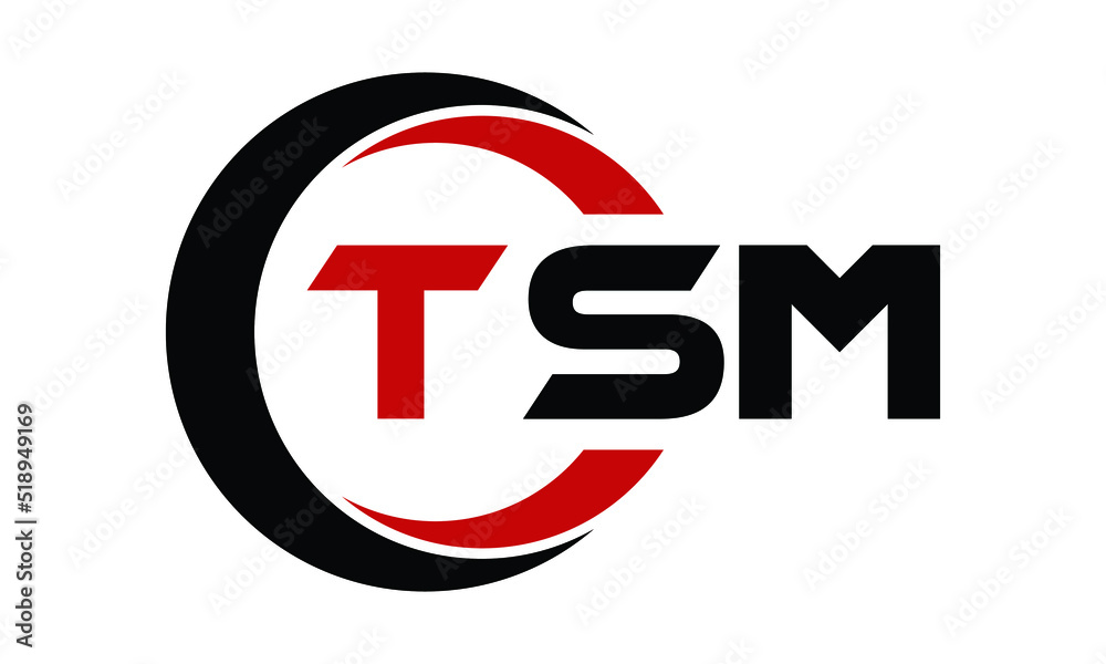 TSM three letter swoosh logo design vector template | monogram logo ...
