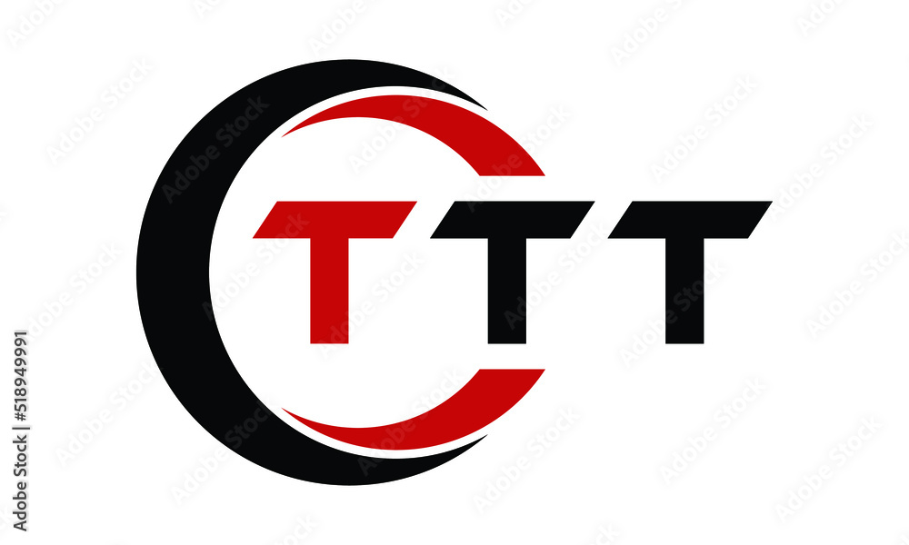 TTT three letter swoosh logo design vector template | monogram logo ...