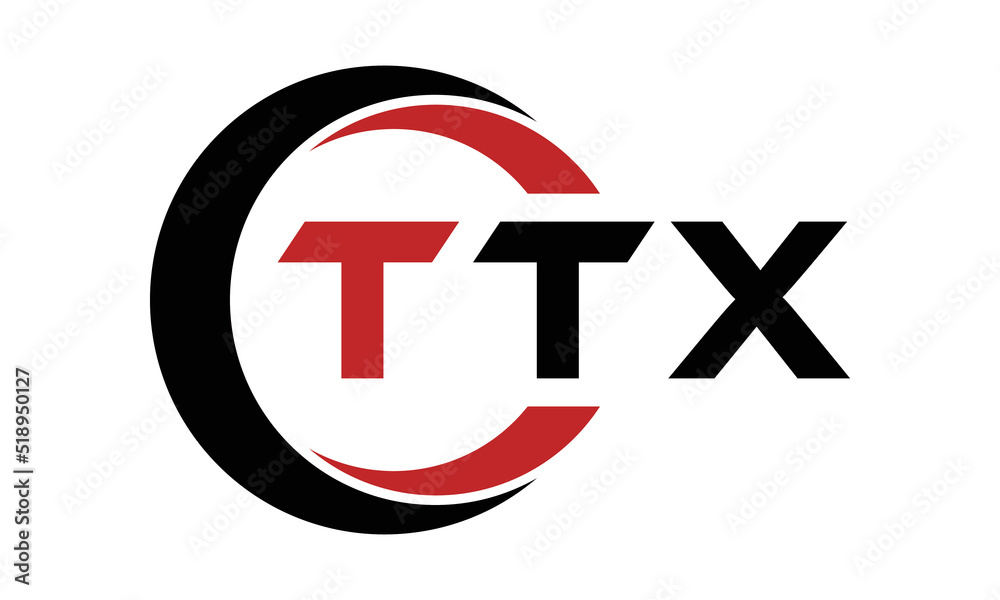 TTX three letter swoosh logo design vector template | monogram logo ...