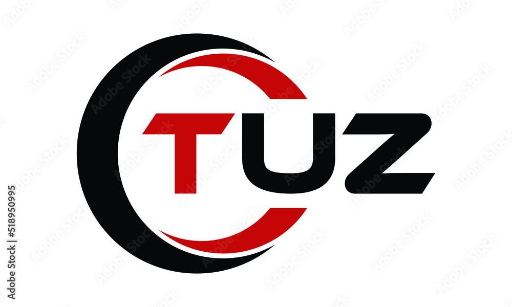 TUZ three letter swoosh logo design vector template | monogram logo ...