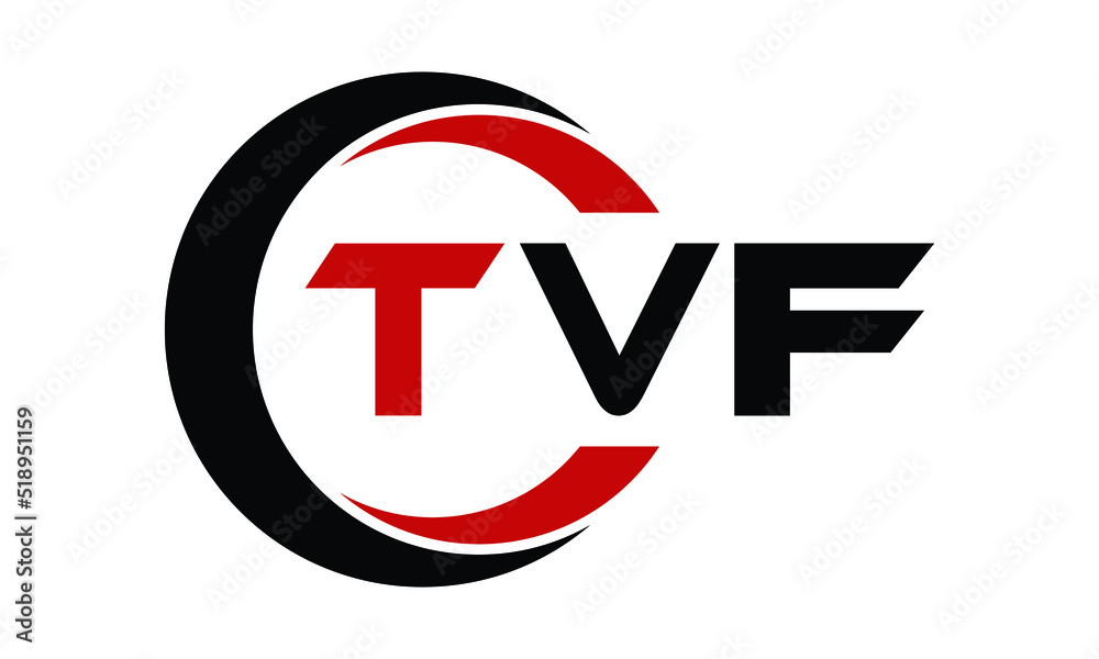 TVF three letter swoosh logo design vector template | monogram logo ...