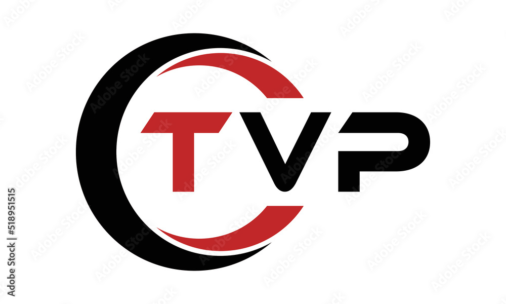 TVP three letter swoosh logo design vector template | monogram logo ...