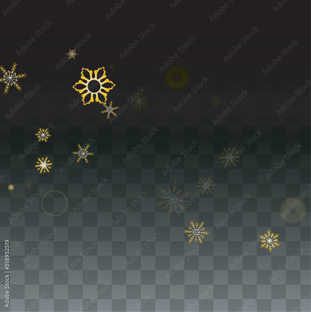 Christmas Vector Background with Gold Falling Snowflakes Isolated on ...