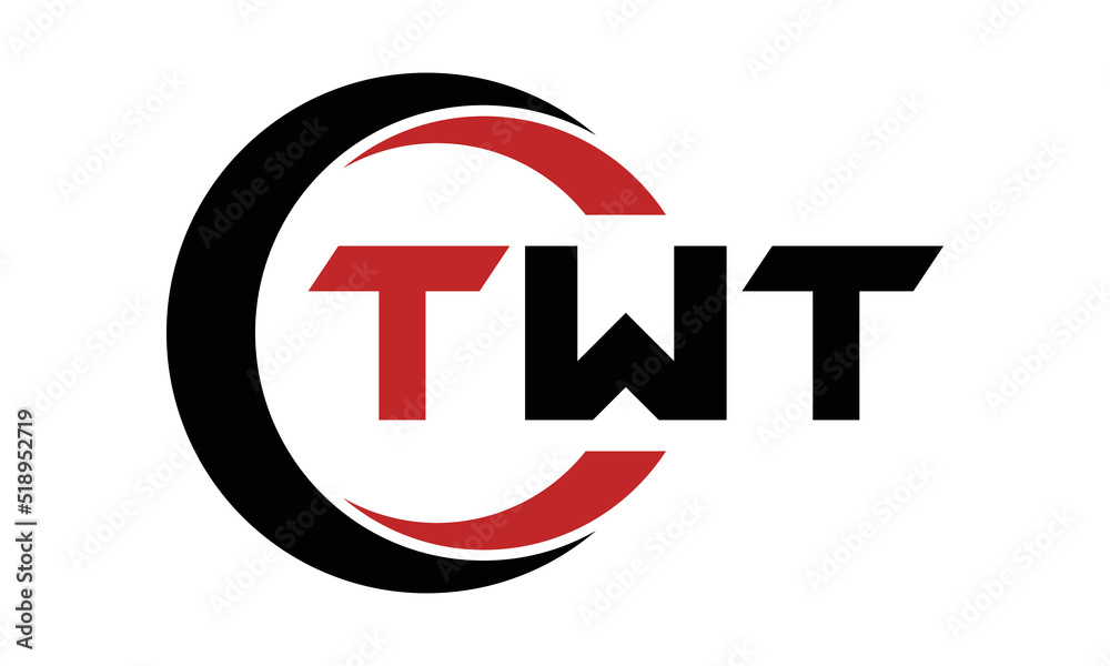 TWT three letter swoosh logo design vector template | monogram logo ...