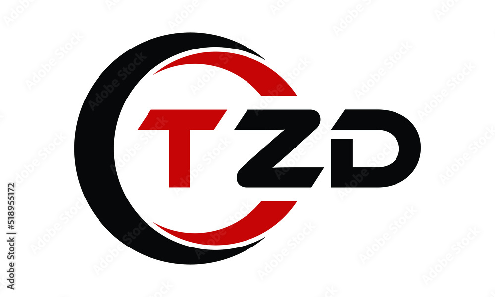 TZD three letter swoosh logo design vector template | monogram logo ...
