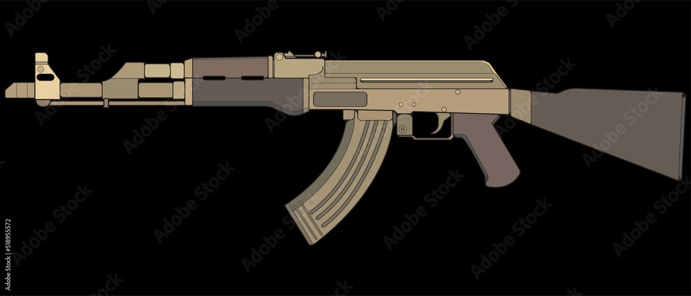 Vetor de Firearms line art style, Shooting gun, Weapon illustration ...