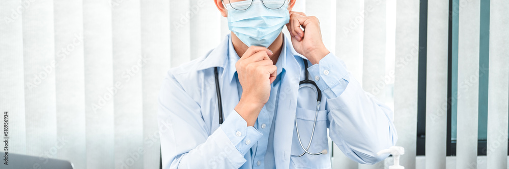 Doctor wear face mask comforting Working care, helping, encourage and ...