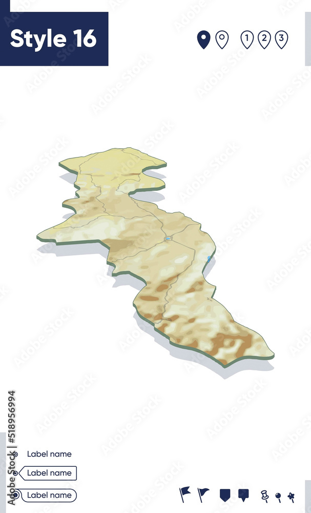 Ardabil, Iran - map with shaded relief, land cover, rivers, mountains ...