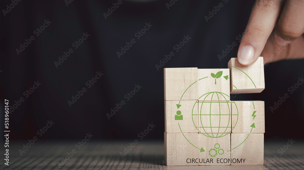 Circular economy cycle concept, sustainable recycle energy, environment ...