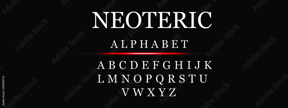NEOTERIC, Sports minimal tech font letter set. Luxury vector typeface ...