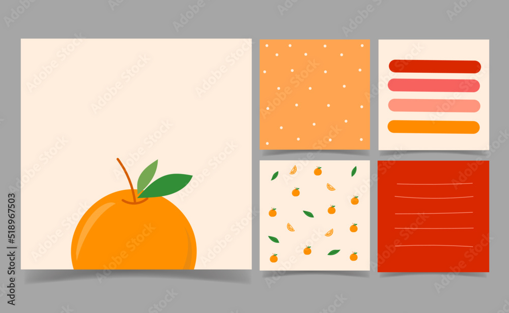 orange memo notes Template for Greeting Scrap booking Card Design ...