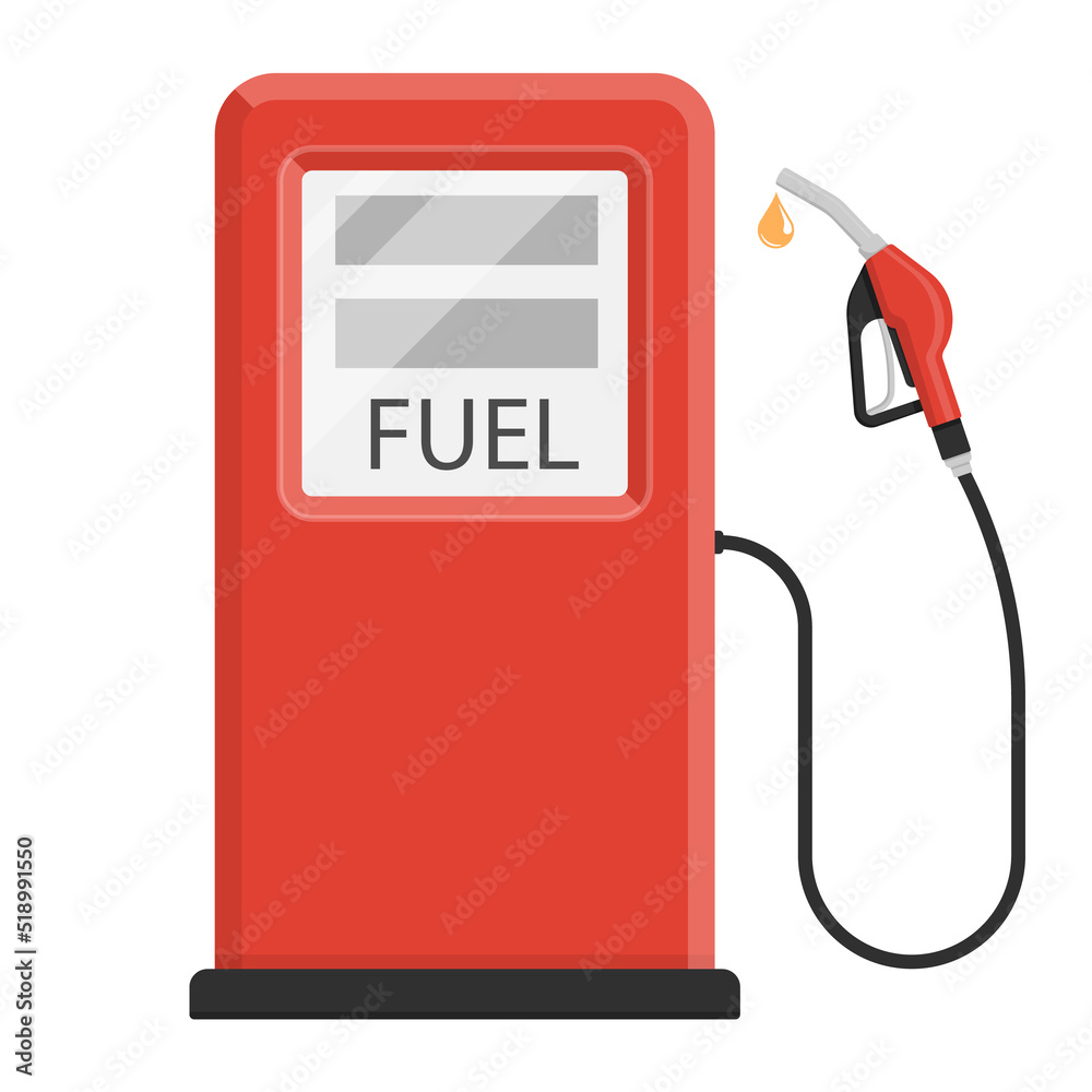 Gas station pump with fuel nozzle of petrol pump. Vector illustration ...