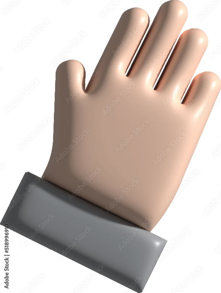Hand 3D sign vector illustration. Stock Vector | Adobe Stock
