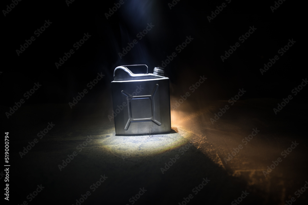 Fuel container jerrycan.Canister for gasoline, diesel gas.Fire ...
