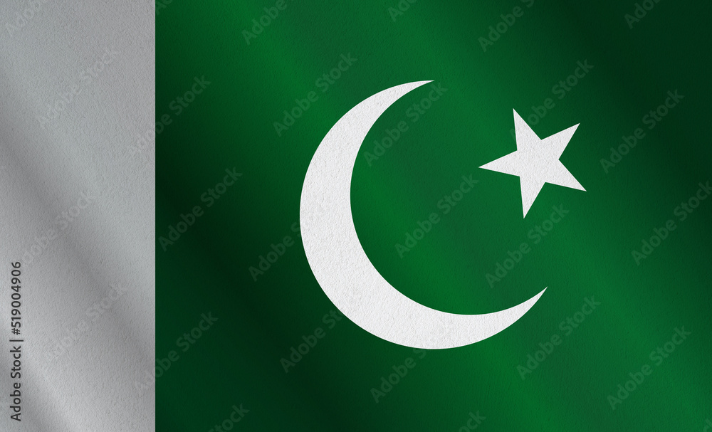 Pakistan national flag background with fabric texture. Flag of the ...