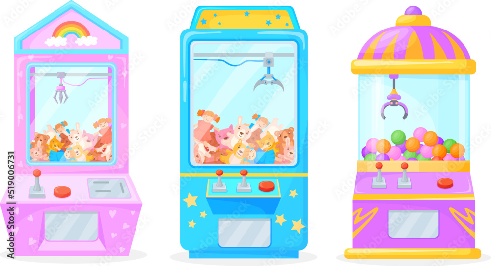 Grabber machines. Vending machine claw for grab toys doll or gift plush ...