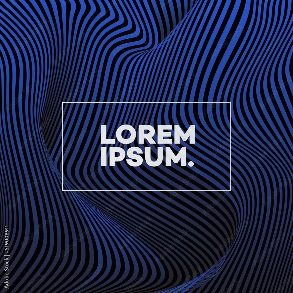 Vetor de Cover design template square shape with abstract lines cyan ...