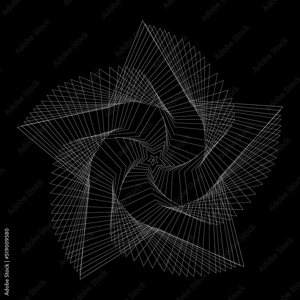 Tranquil star wave spiral line art Stock Vector | Adobe Stock