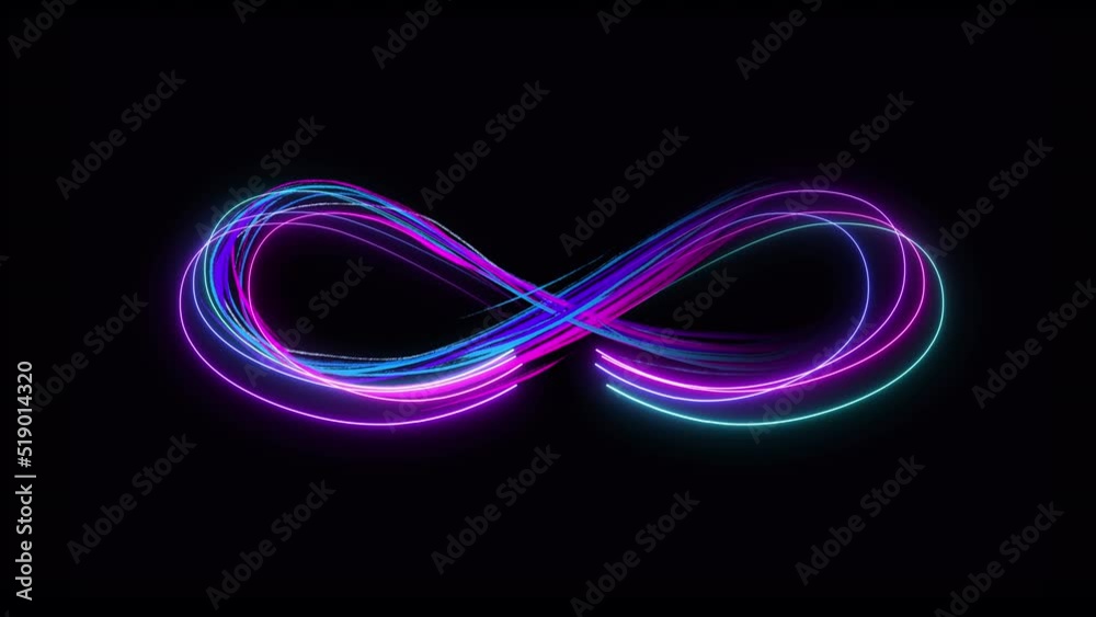 Animated Glowing Neon Light Endless Sign moving in seamless loop motion ...