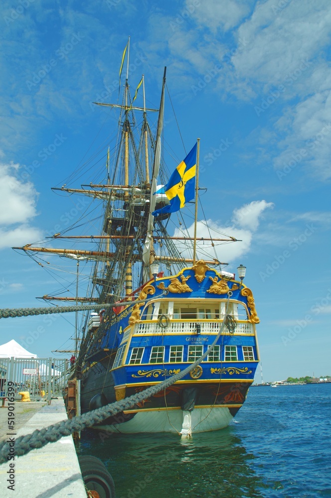 The Swedish ship Gotheborg (Götheborg) 07242022 in harbor in Denmark ...