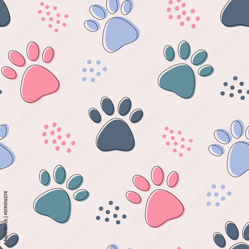 Cat And Dog Paws Background