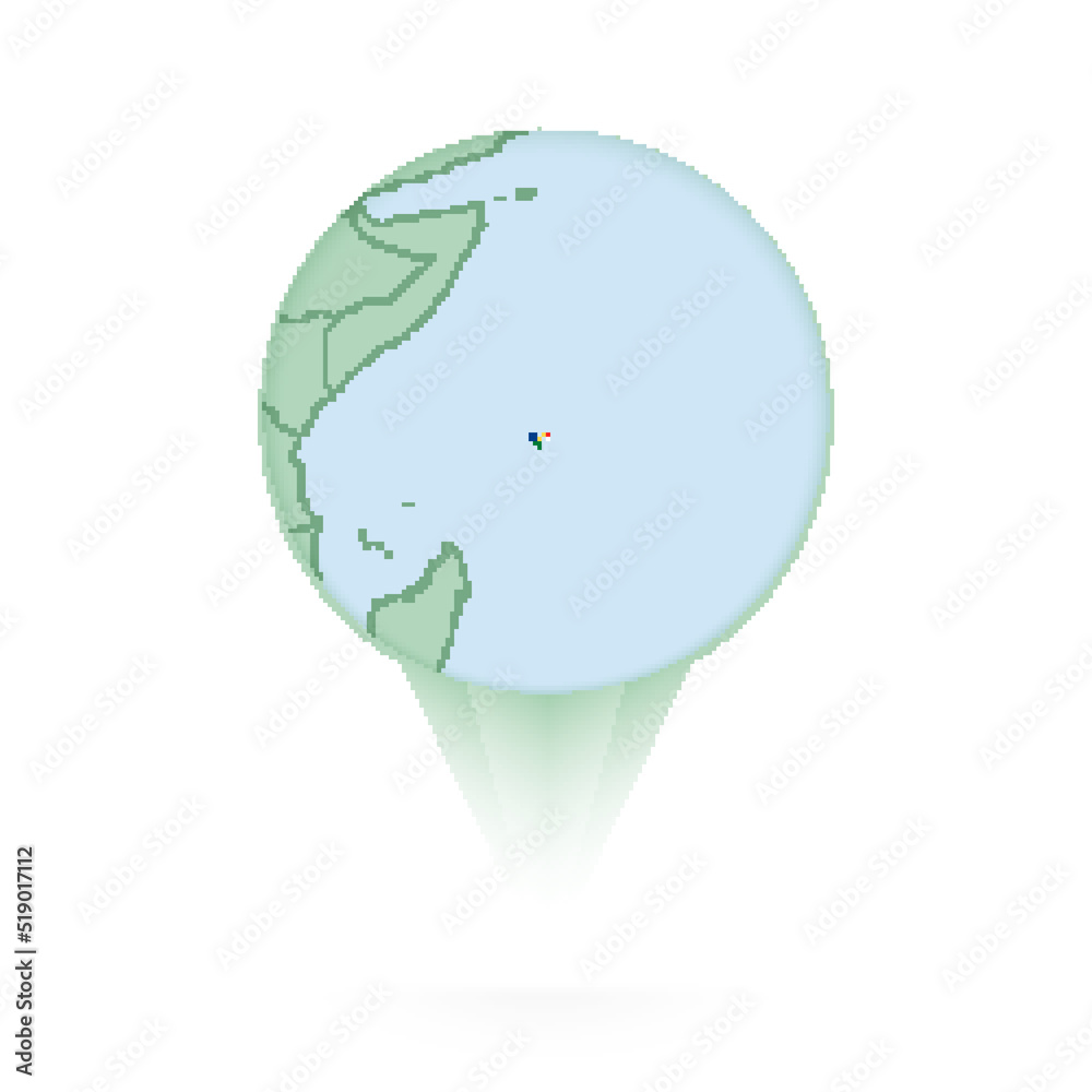 Seychelles map, stylish location icon with Seychelles map and flag ...