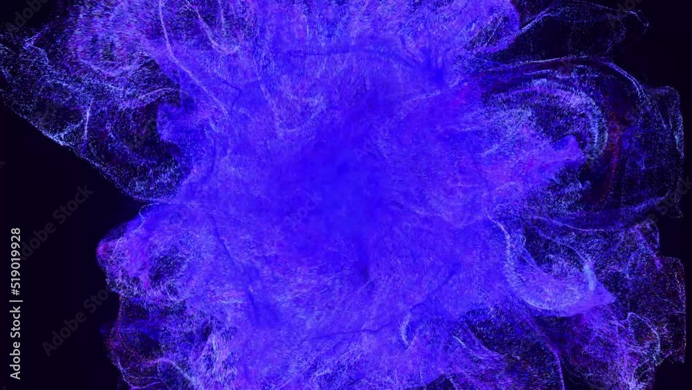 shockwaves. Glow particles spread in camera like Ink effect. Emitter ...