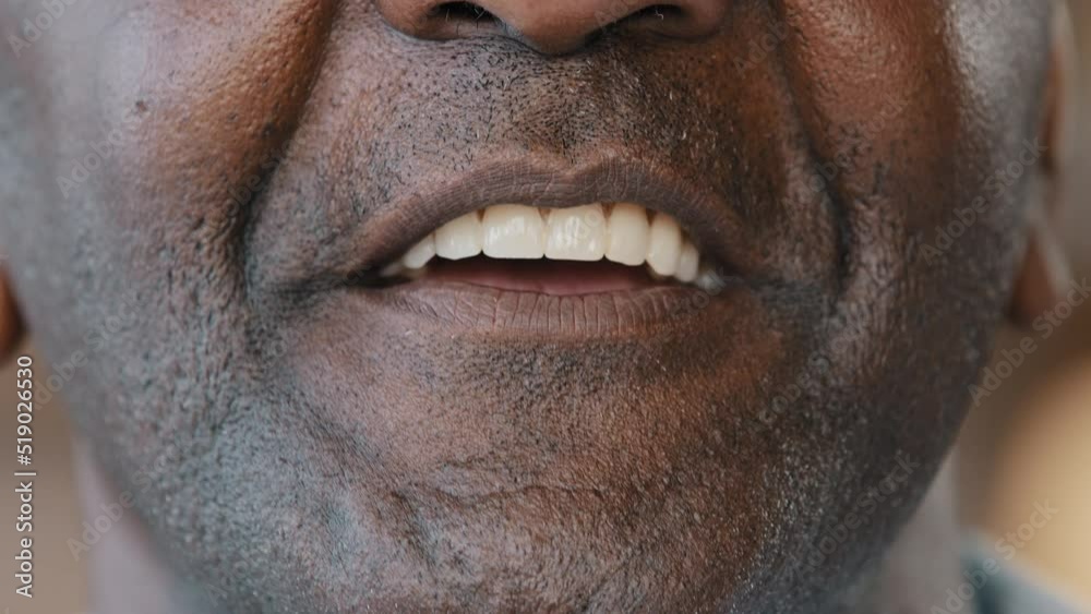Extreme close up unshaven male wrinkled human face unrecognizable ...