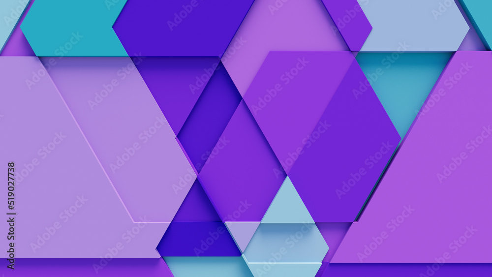 Purple and Turquoise Tech Background with a Geometric 3D Structure ...