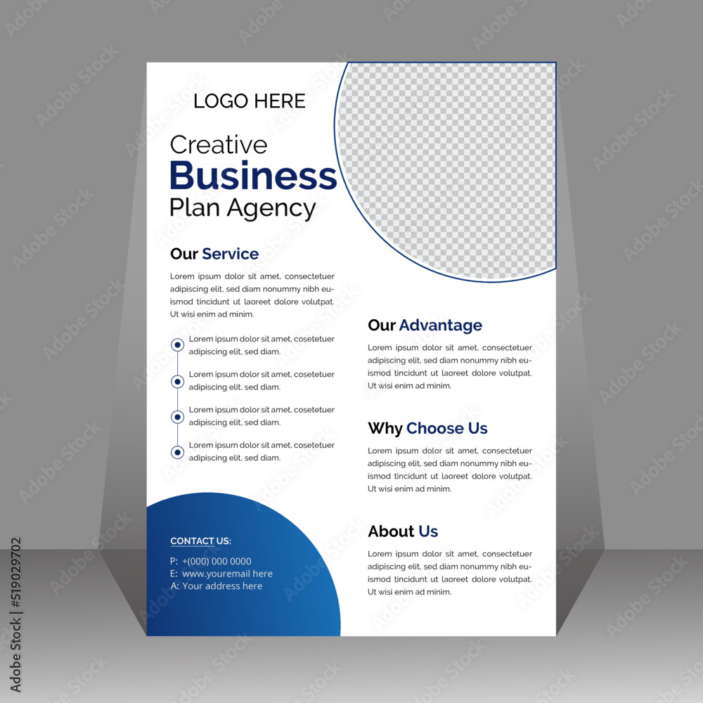 Corporate business flyer template design set with blue, Admission ...