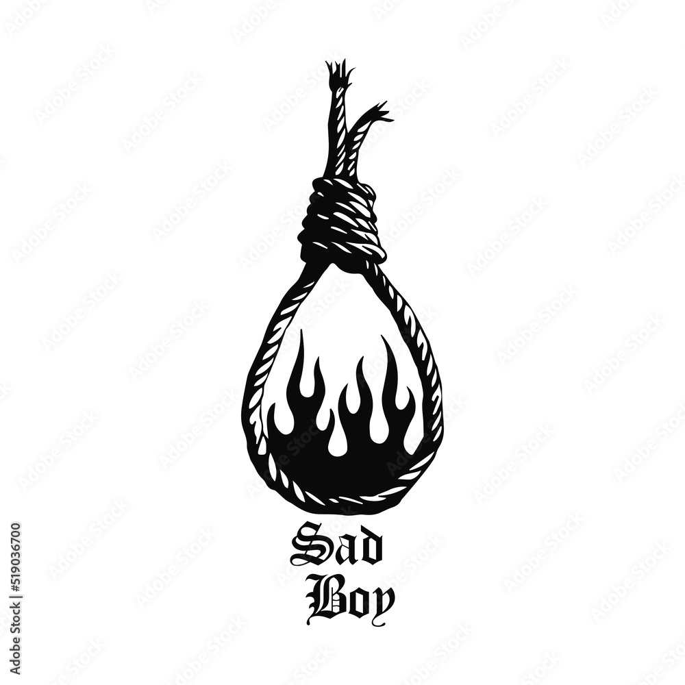 vector illustration of hanging rope self concept Stock Vector | Adobe Stock