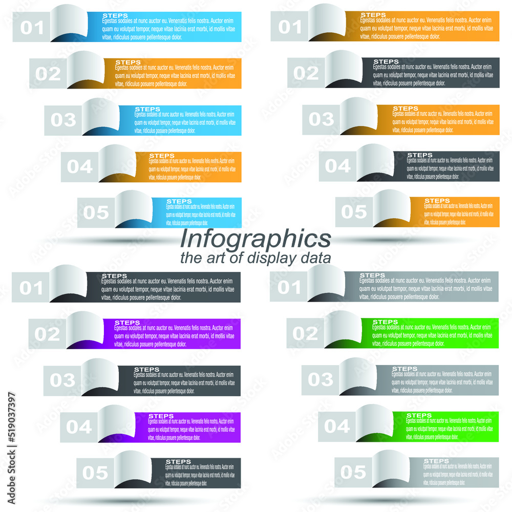 Collection infographic template for modern data visualization and ...