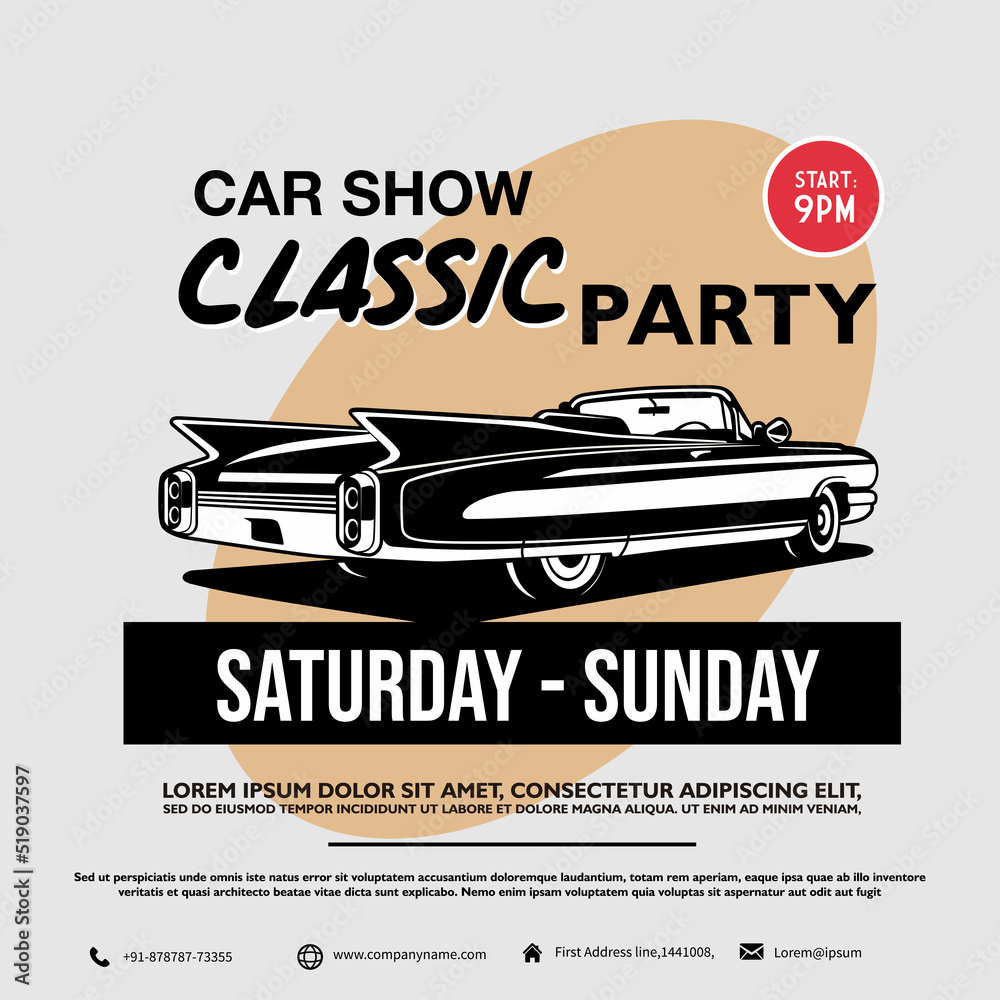 classic car show party logo design icon vector Stock Vector | Adobe Stock