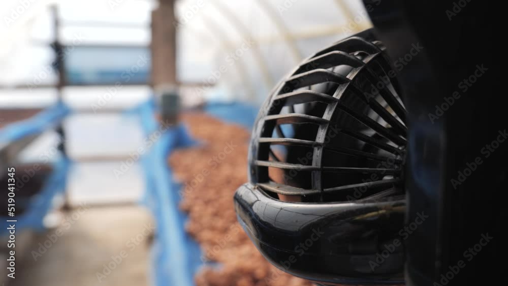 Video Stock Fans in solar dryer greenhouse. A thermal control system ...