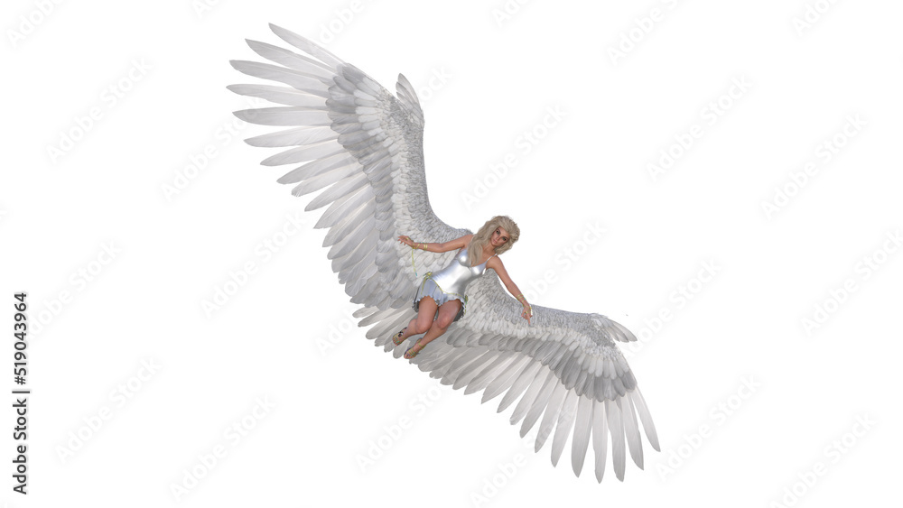 Angel poses for your pictures. Angel figurine with wings in flying ...
