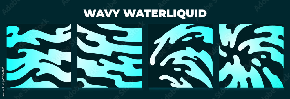 water, liquid, vector blue wavy background, liquid gradient abstract ...