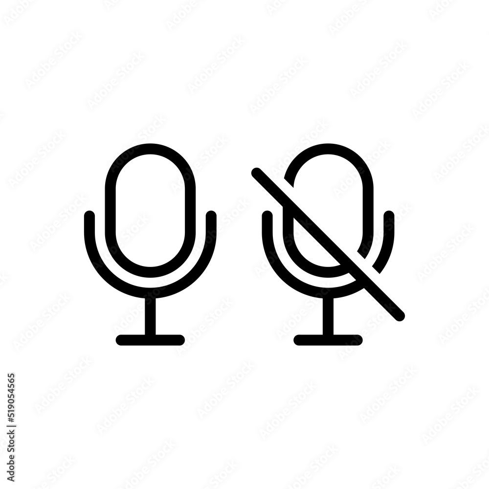 line icon mute and unmute audio symbol isolated on white background ...