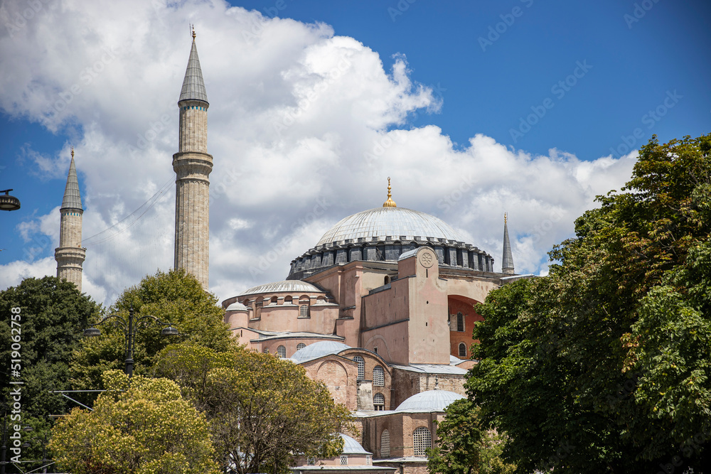 Hagia Sophia is an ancient religion landmark of Istanbul on sunset ...