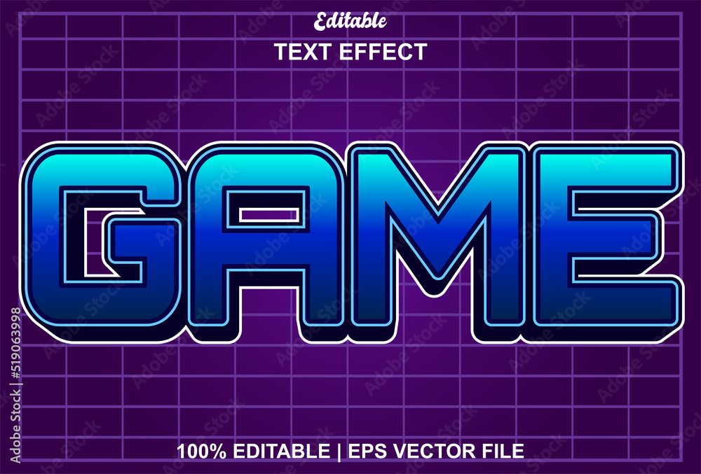 game text effect in blue and editable for logos, brands and more. Stock ...