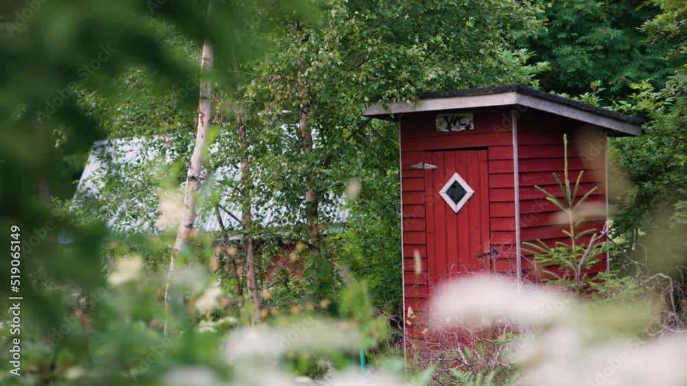 Cinematic visual of the WC, the outhouse. A traditional place of refuge ...