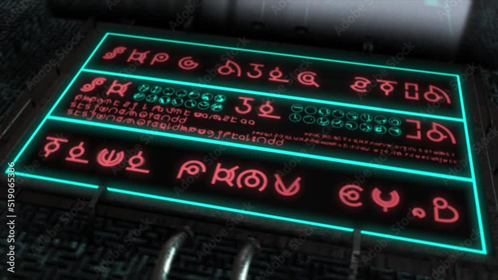 High quality 3D CGI render with fast smooth orbit of alien technology ...