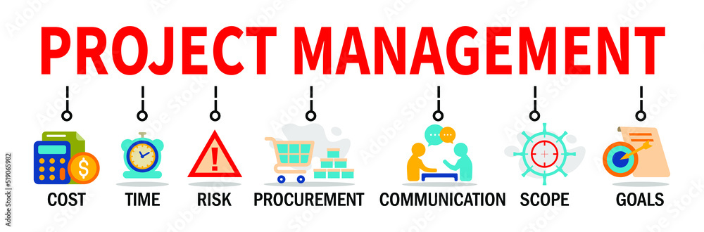 project management banner. project management concept. project ...