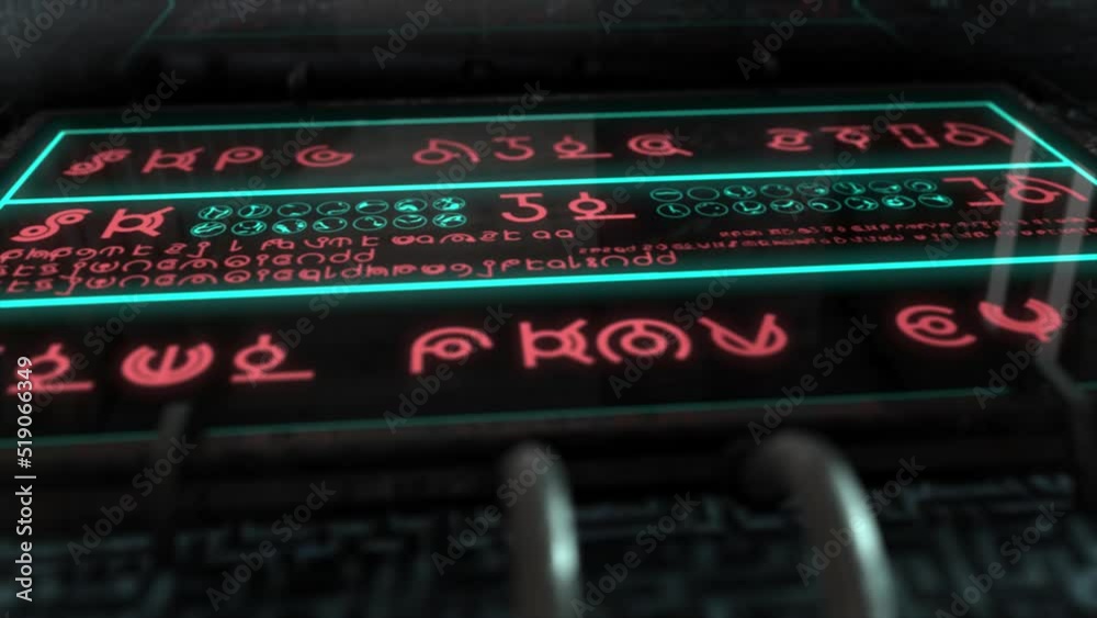 High quality 3D CGI render of alien technology with a reflective screen ...