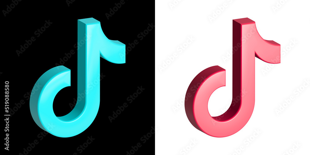 tiktok 3d icon , Tiktok 3d logo isolated, tik tok 3d rendering, vector ...